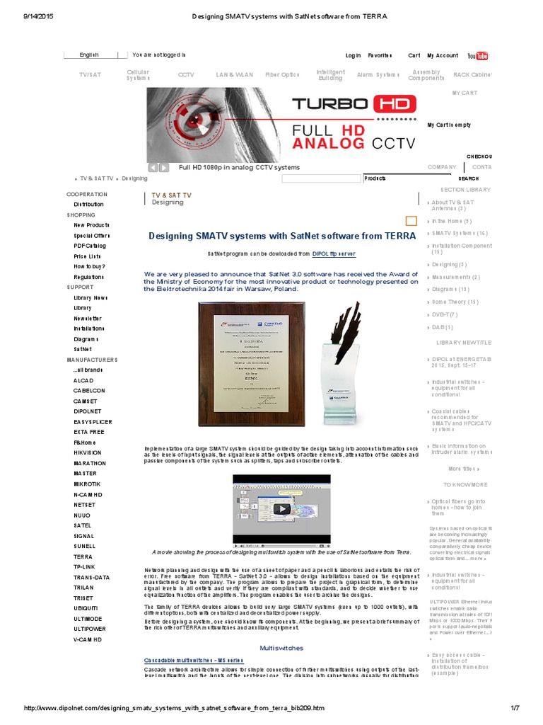 Designing SMATV Systems with SatNet | PDF | Cooking, Food & Wine