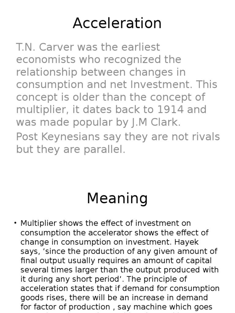 Accelerator and Super Multiplier | PDF | Fiscal Multiplier | Multiplier ...
