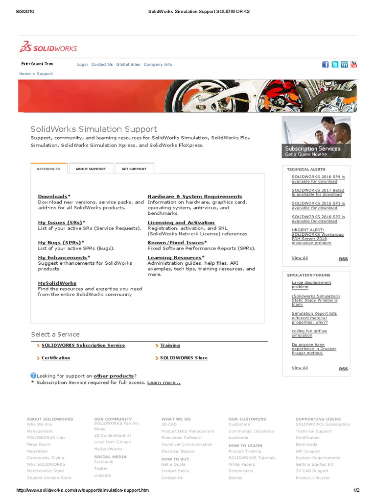SolidWorks Simulation Support SOLIDWORKS | PDF