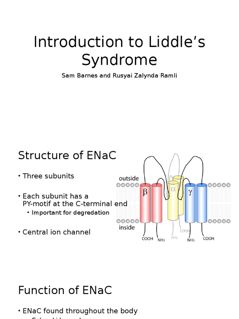 Introduction To Liddle's Syndrome: Sam Barnes and Rusyai Zalynda Ramli ...