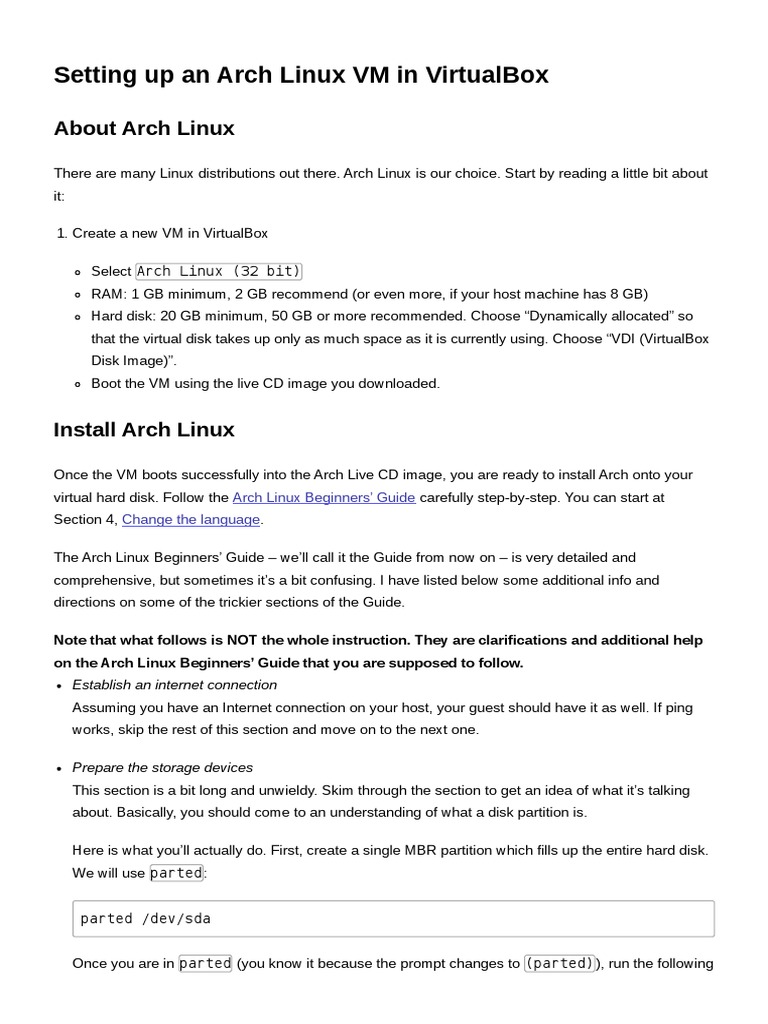 Configuring and Optimizing an Arch Linux Virtual Machine in VirtualBox ...