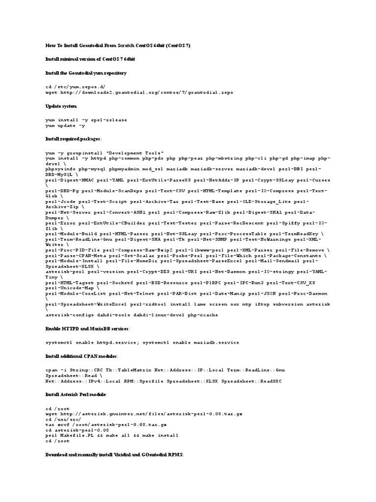 How To Install Goautodial From Scratch CentOS 64bit | PDF | Unix Software | Computing