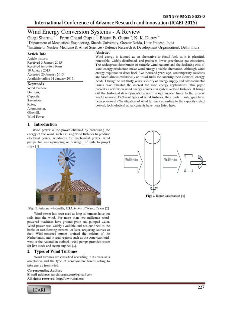 Wind Energy Conversion System | PDF | Wind Power | Turbine