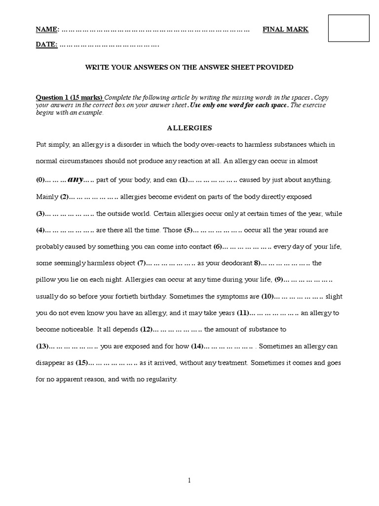 English Language Exam Questions | PDF