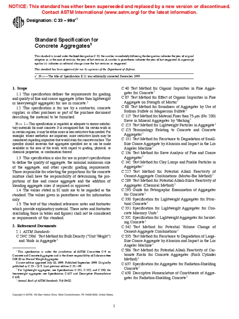 Astm C33 | PDF | Construction Aggregate | Coke (Fuel)