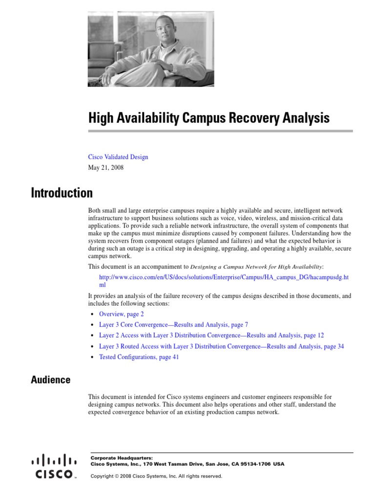 High Availability Campus Recovery Analysis: Audience | PDF | Network ...