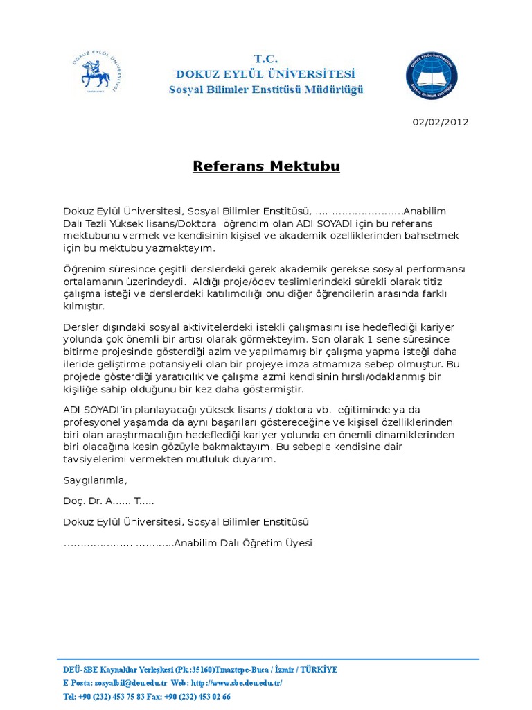 Referans Mehtubu TR | PDF