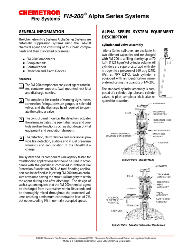 FM-200 Alpha Series Systems | PDF | Valve | Piston