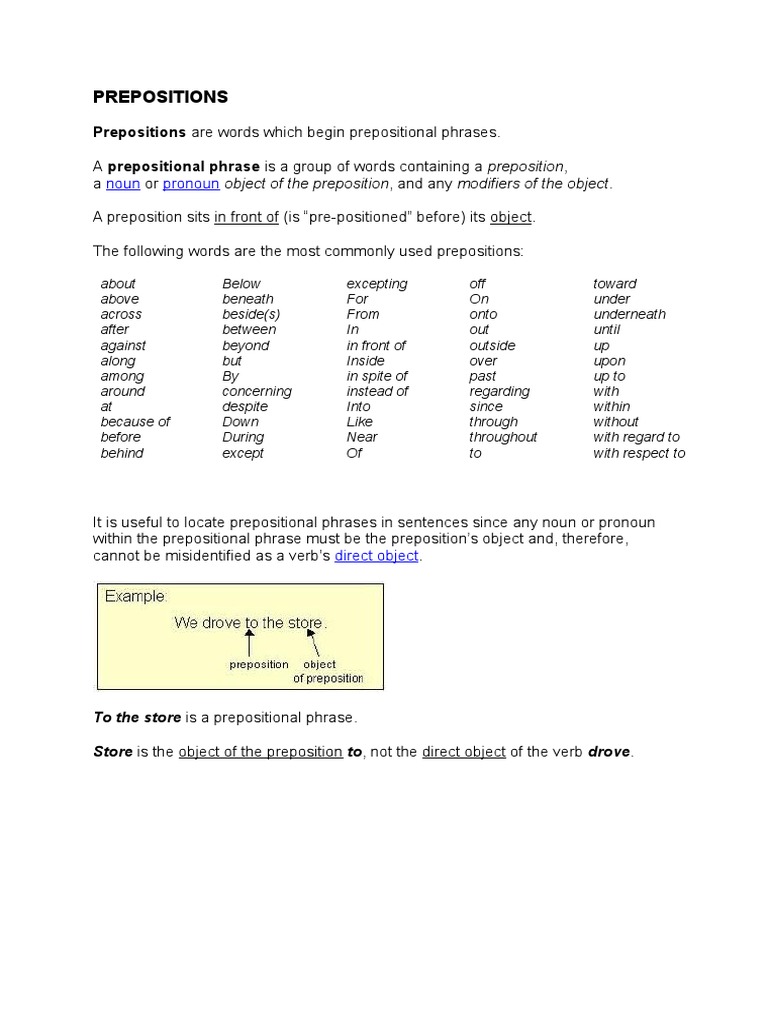 Prepositions: Noun Pronoun | PDF | Philosophy | Language Arts & Discipline