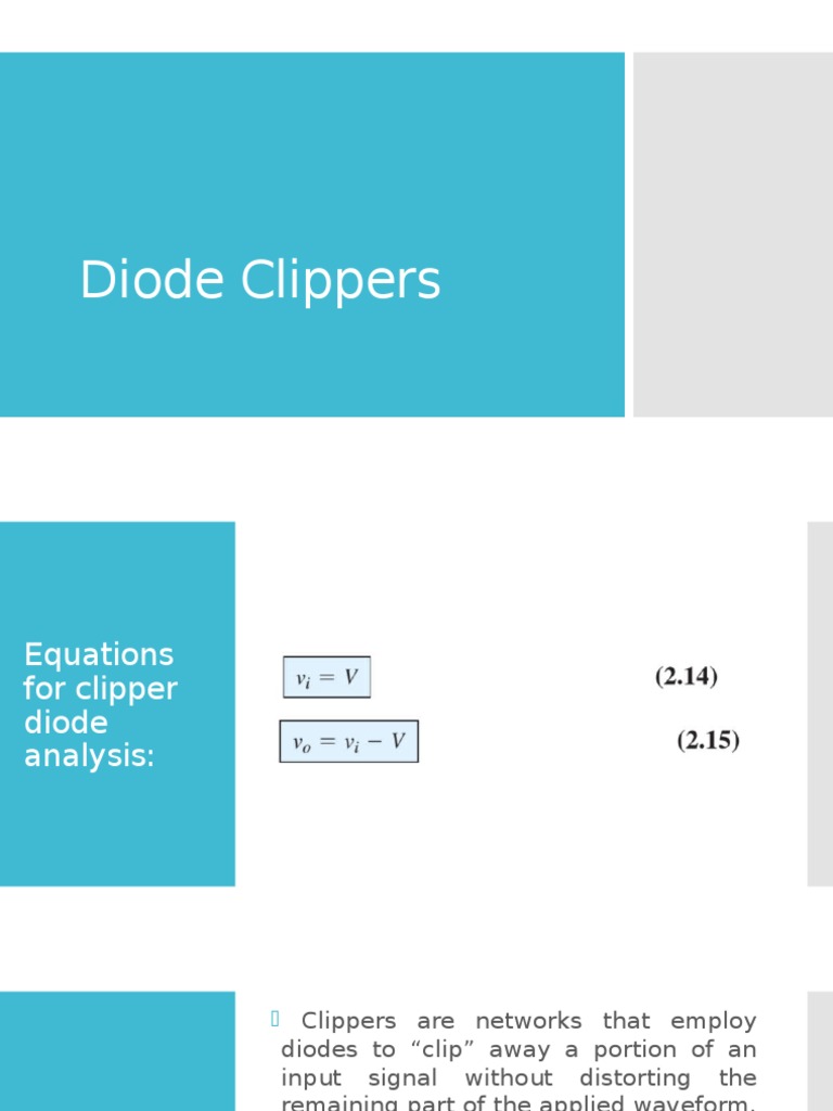 Diode Clippers | PDF | Diode | Series And Parallel Circuits