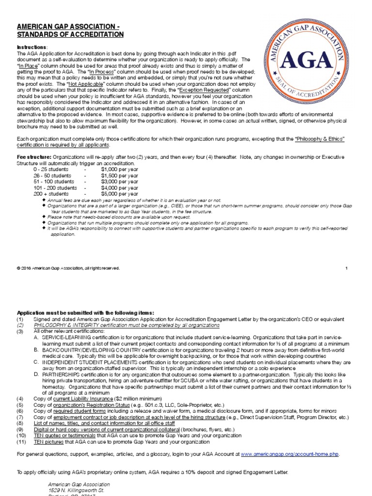 2016 AGA Standards | PDF | Service Learning | Mentorship