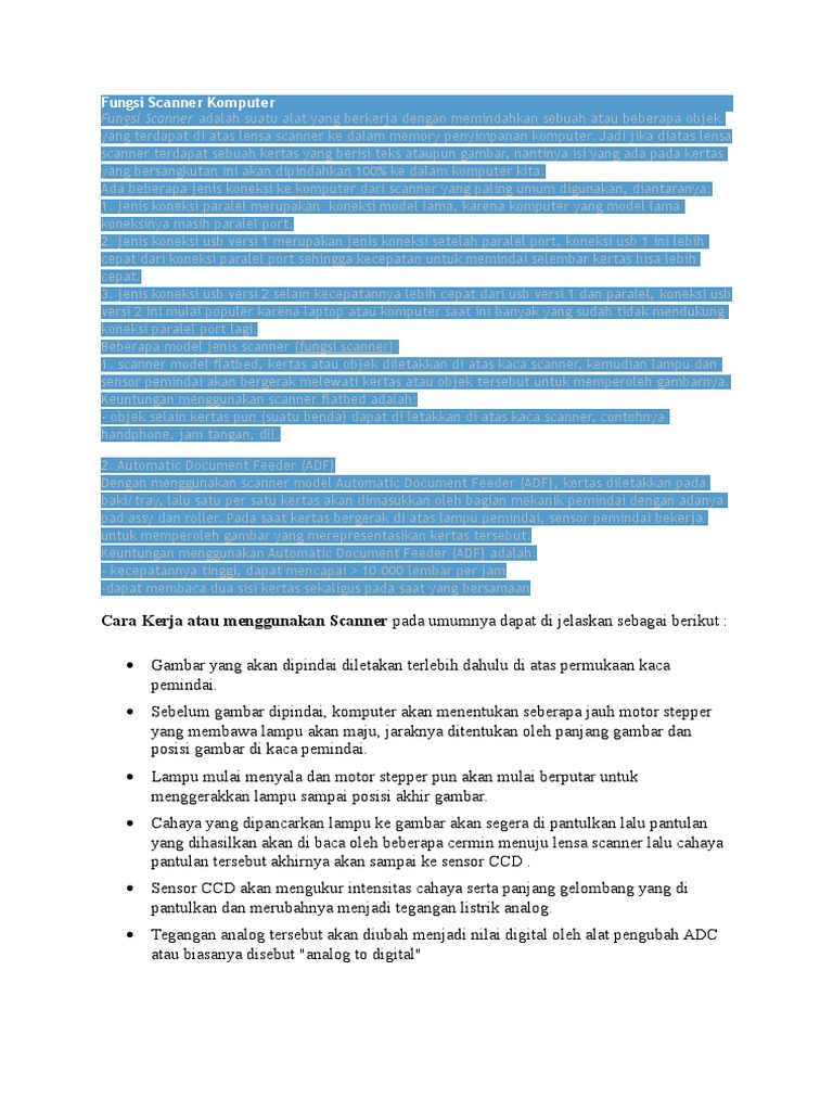 Panduan Lengkap Fungsi Scanner | PDF | Seni | Teknologi & Rekayasa