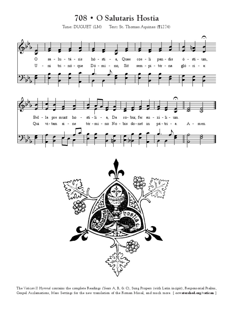 O Salutaris | PDF | Hymns | Church Music