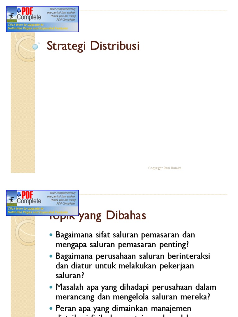 10 Strategi Distribusi PDF | PDF