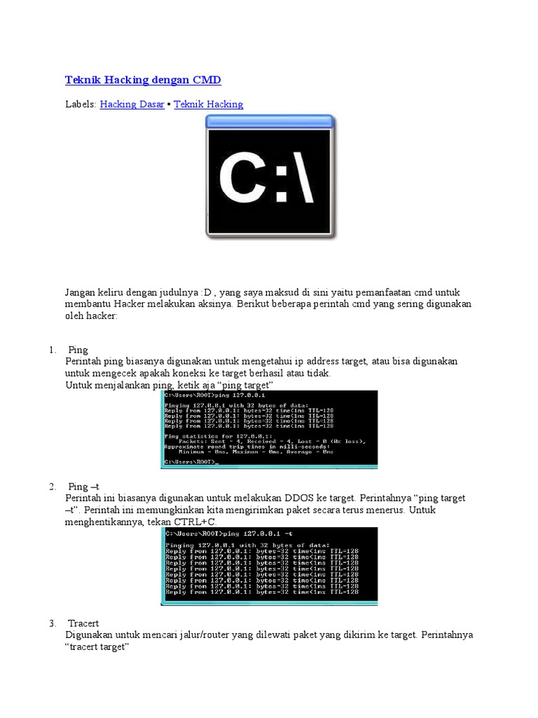 Teknik Hacking Dengan CMD | PDF