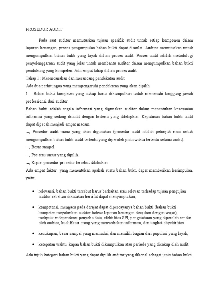 Prosedur Audit | PDF