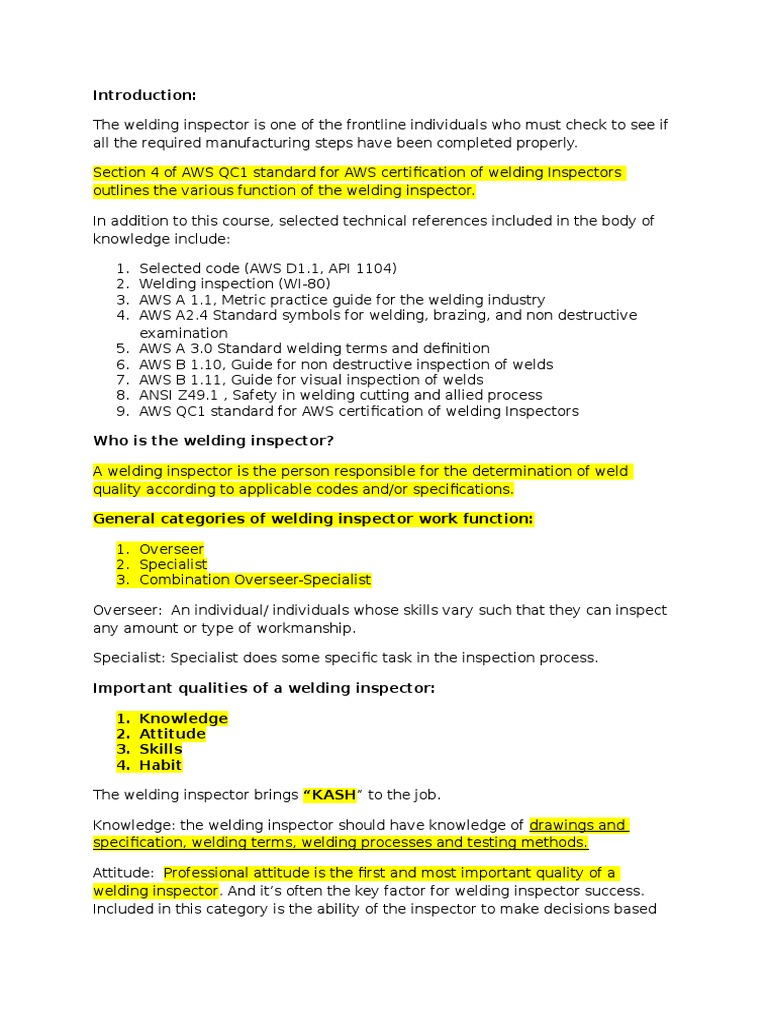 CWI Module 01 | PDF | Welding | Construction
