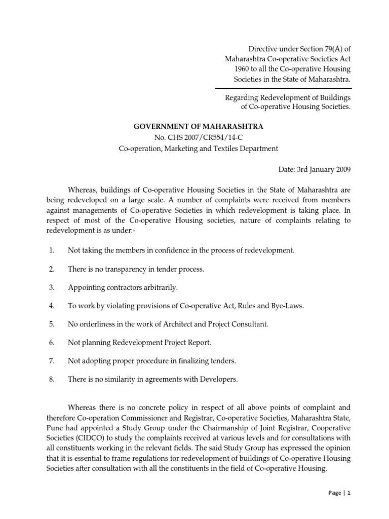 79A Maharashtra Government Directive PDF | PDF | Architect | Quorum