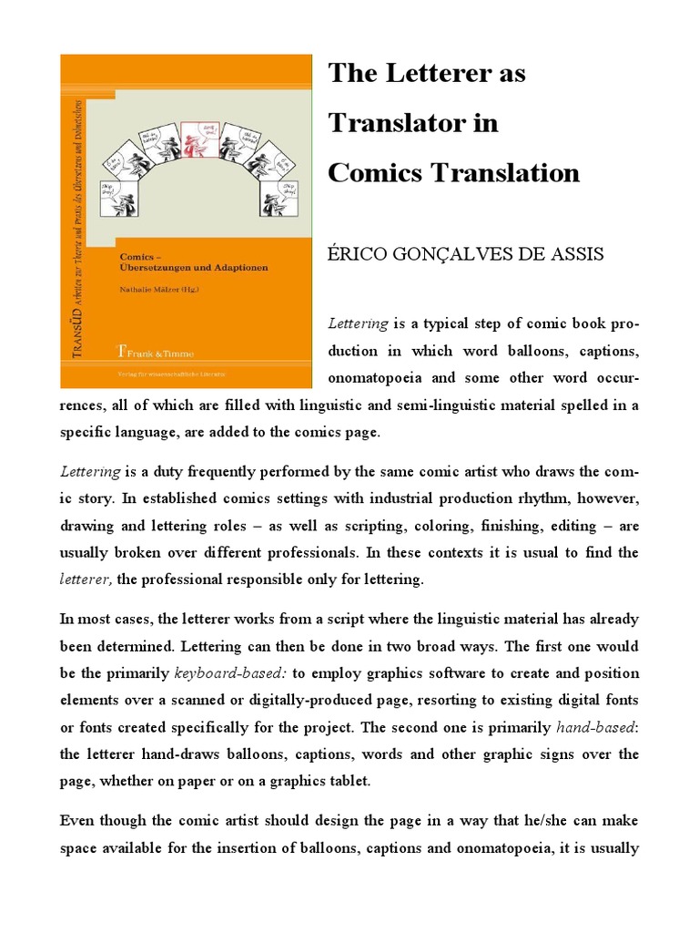 The Letterer As Translator in Comics Tra | PDF | Comics | Comic Book