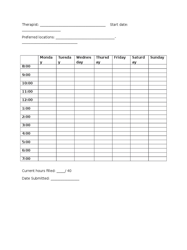Therapist Open Hours PDF