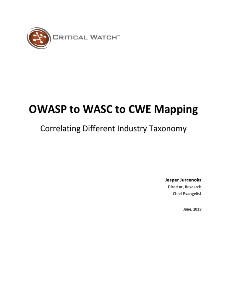 Owasp To Wasc Mapping | PDF | Cyberspace | Computer Network Security