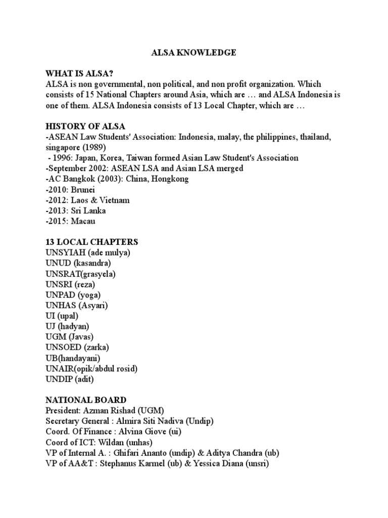 Alsa Knowledge | PDF