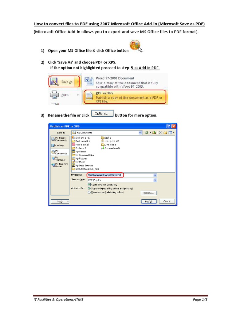 Convert MS Office File To PDF | PDF