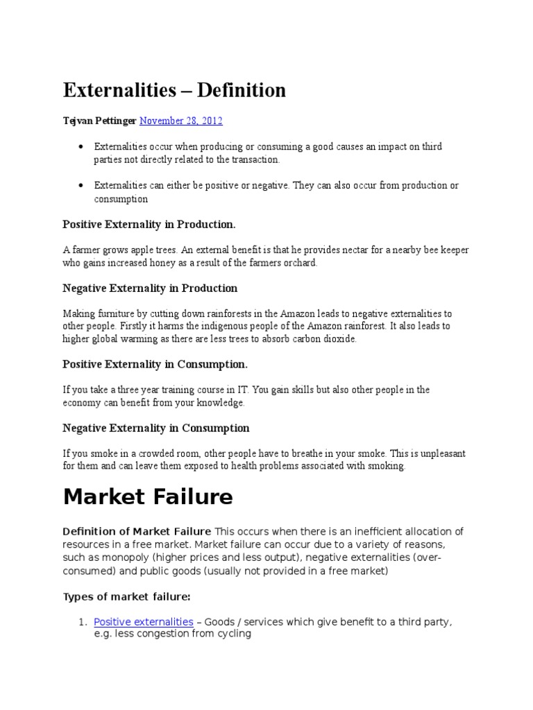 Externalities | PDF | Externality | Market Failure
