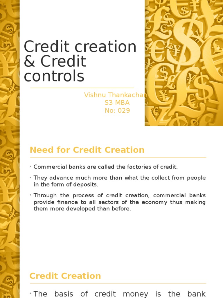Understanding Credit Creation & Control | PDF | Money Creation | Open ...