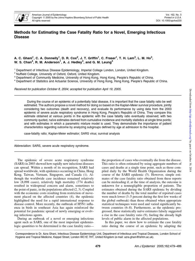 case fatality ratio.pdf | Pandemic | Public Health