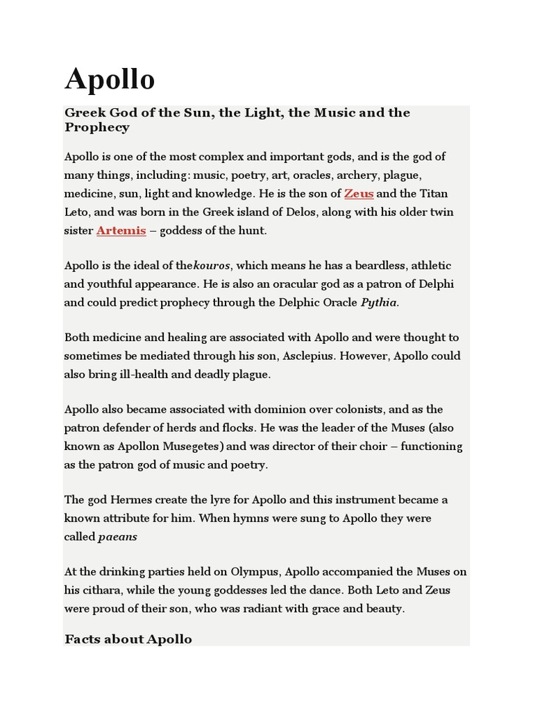 Apollo | PDF | Apollo | Paleo Balkan Mythology