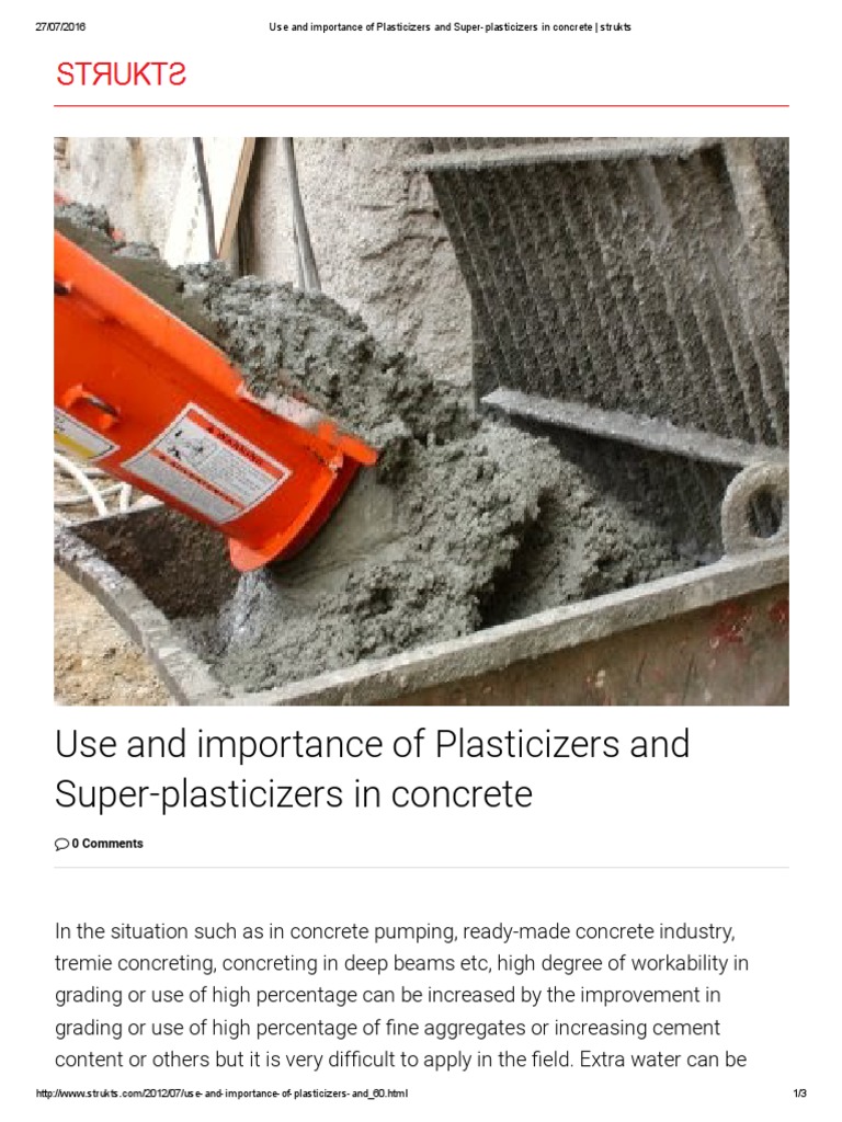 Role of Plasticizers and Super-plasticizers in Concrete | Concrete ...