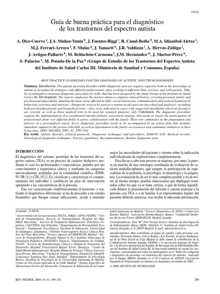 Guía de Buena Práctica para El Diagnóstico de Los Trastornos Del ...