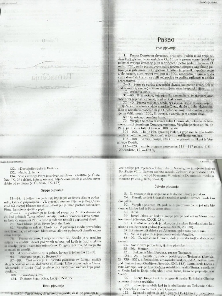 Dante Alighieri - Pakao (Tumačenja) | PDF