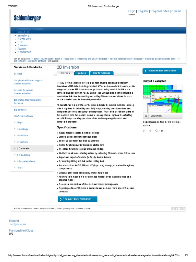 2D Inversion - Schlumberger | PDF | Technology & Engineering