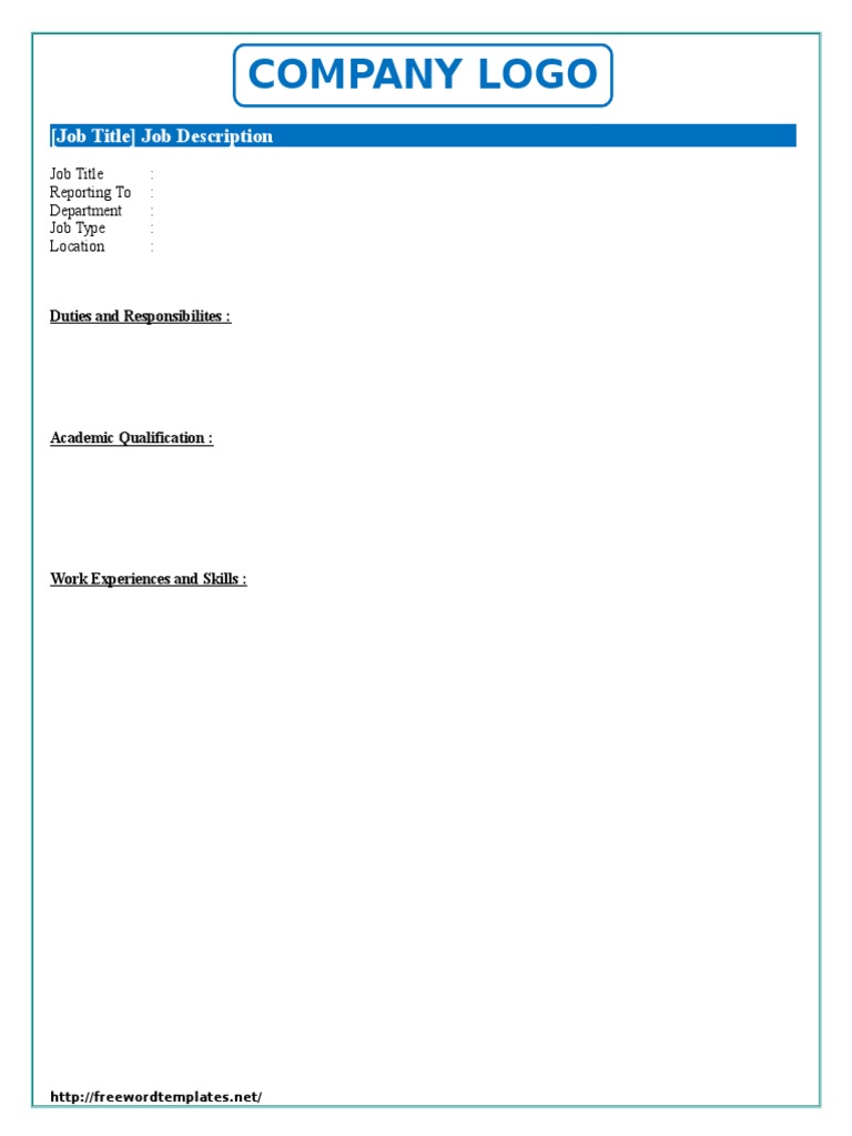 Job Description Template Guide | PDF | Business