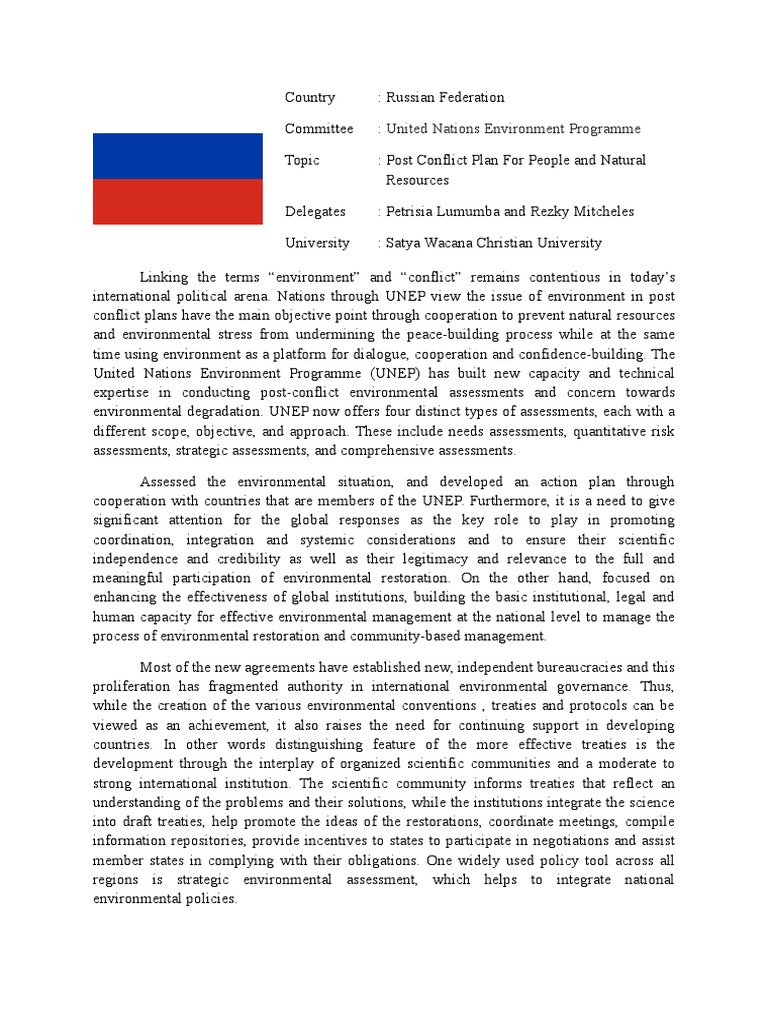 Russian Federation Position Paper | PDF | United Nations Environment ...