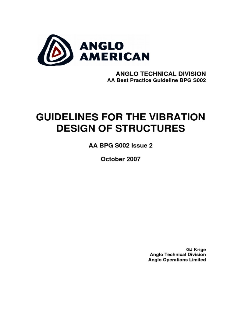 Guidelines for Structural Vibration Design and Analysis of Mining Equipment and Support ...