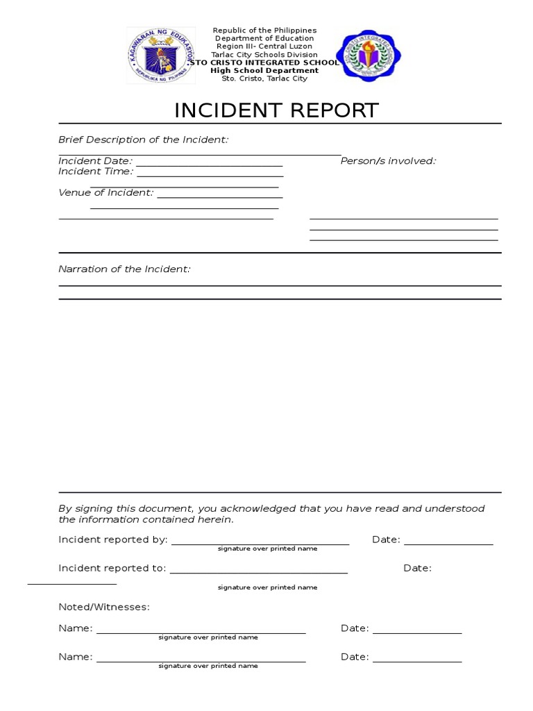 Incident Report Form SCIS | PDF | Government Information | Justice