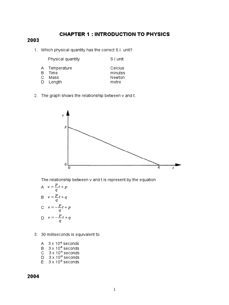Exercise Physics Form 4 Chapter 1 | PDF | Hertz | Force