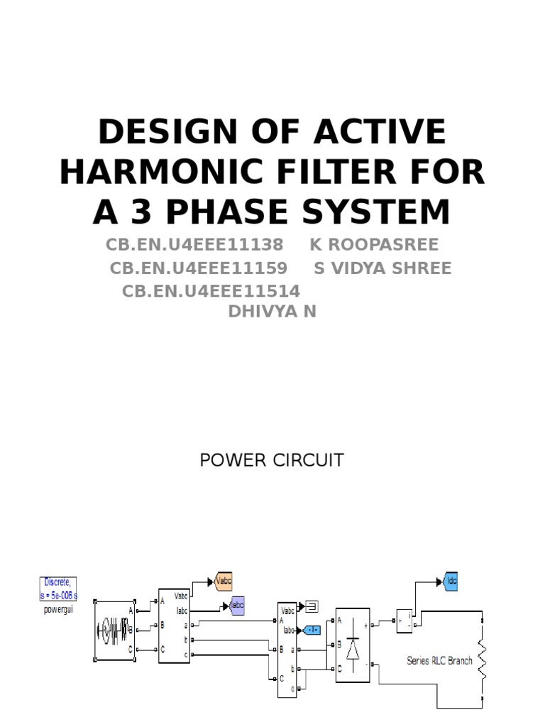 Active Harmonic Filter Design for 3-Phase | PDF