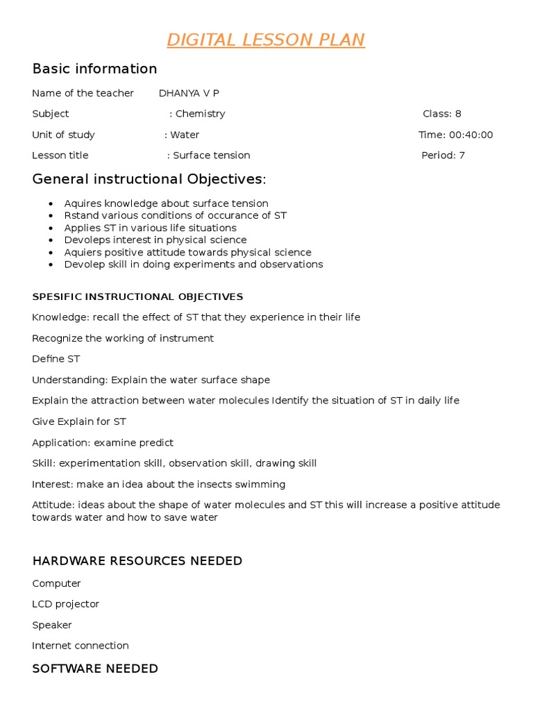 Digital Lesson Plan | PDF | Lesson Plan | Psychological Concepts
