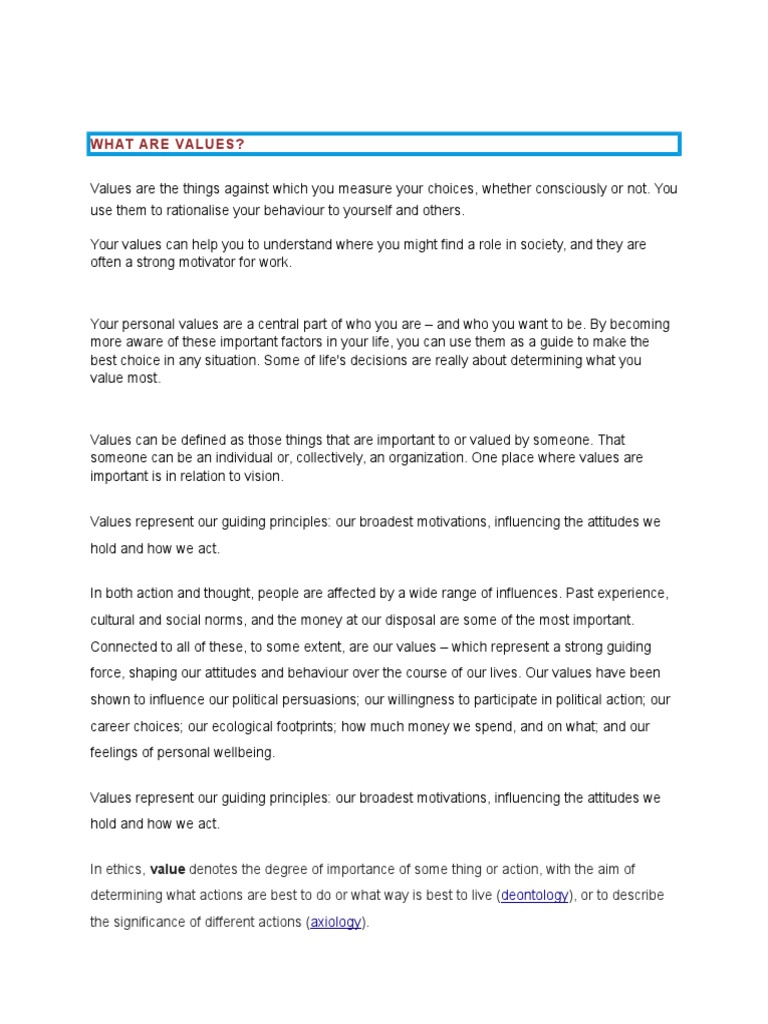Understanding Personal Values | PDF | Value (Ethics) | Socialization