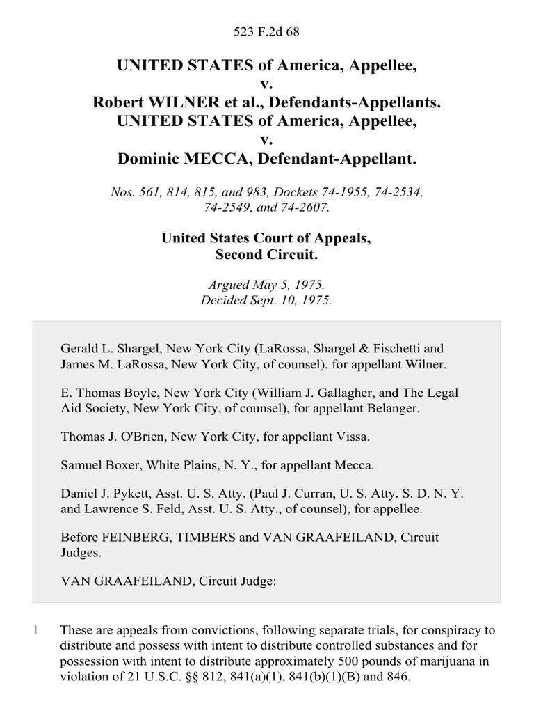 United States v. Robert Wilner, United States of America v. Dominic ...