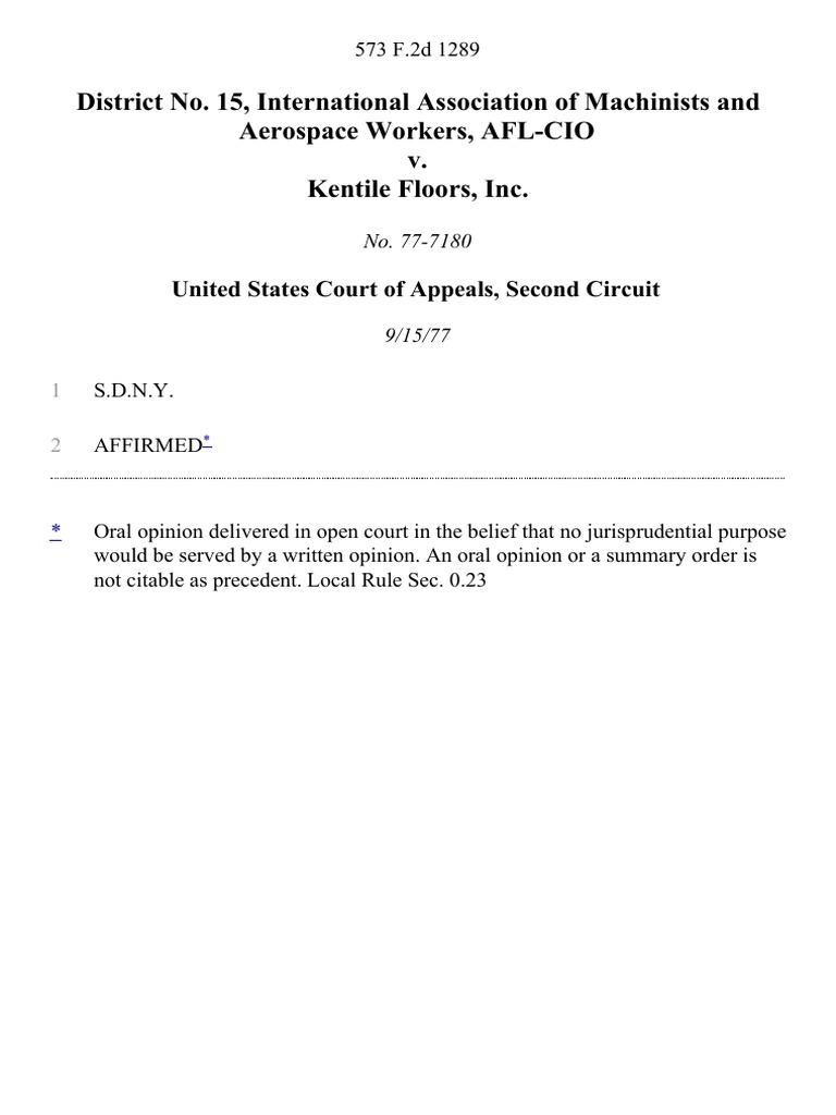 Kentile Floors v. Machinists Union Case | PDF | Law
