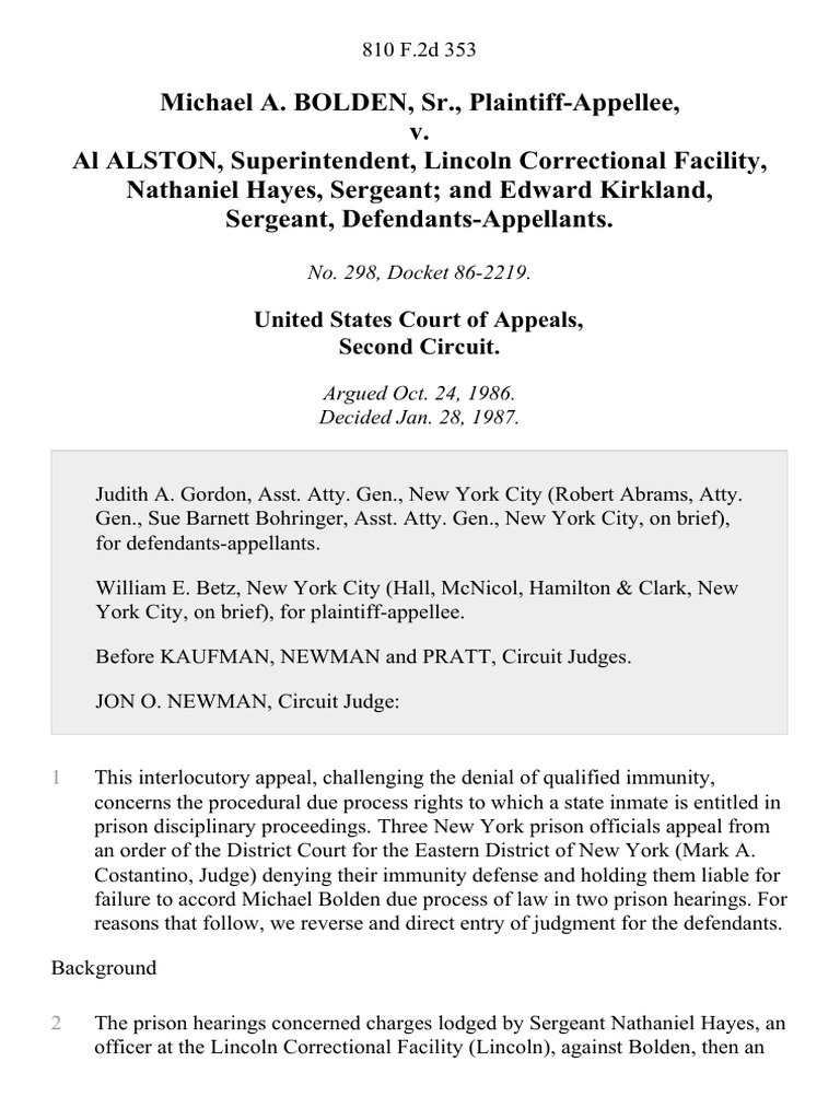 Michael A. Bolden, Sr. v. Al Alston, Superintendent, Lincoln ...