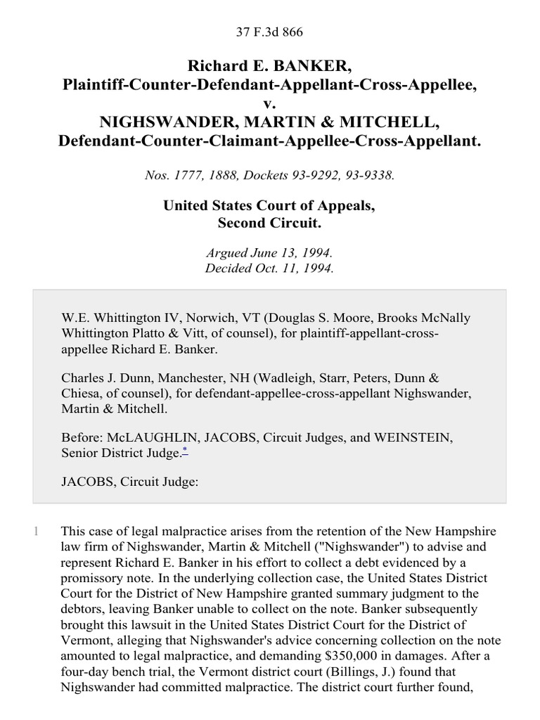 Richard E. Banker, Plaintiff-Counter-Defendant-Appellant-Cross-Appellee ...