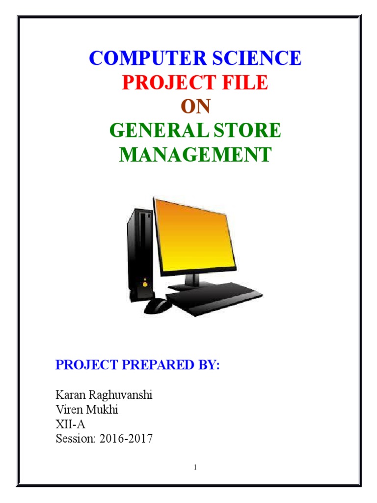 General Store Management Project | PDF | Areas Of Computer Science ...