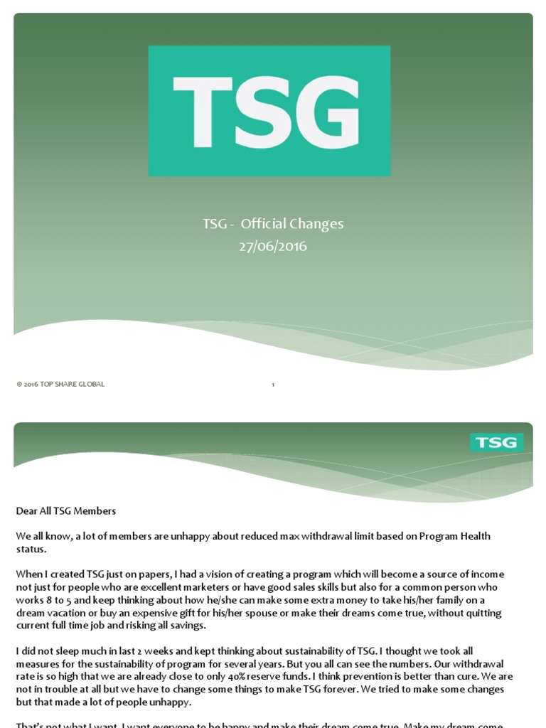 TSG - Official Changes 27/06/2016: © 2016 Top Share Global 1 | PDF ...