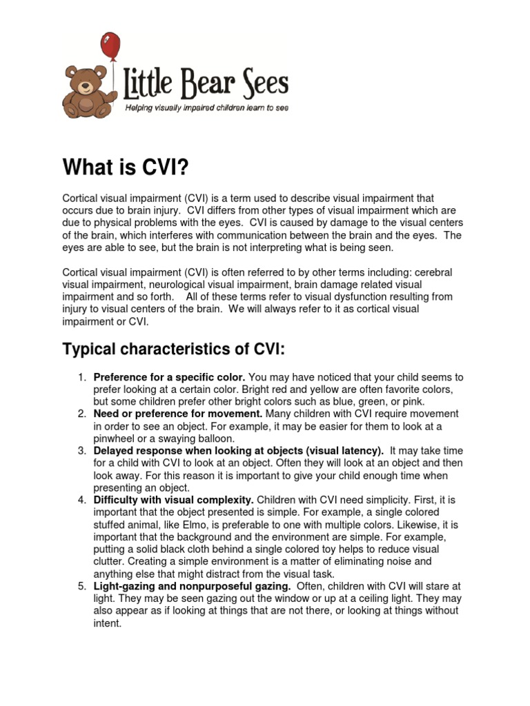 What-Is-Cvi-Printable-Handout 2 - Little Bear Sees | Download Free PDF ...